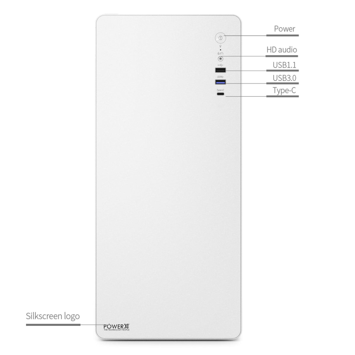 U500 WHITE/BLACK: Versatile Chassis with Comprehensive Connectivity and ...