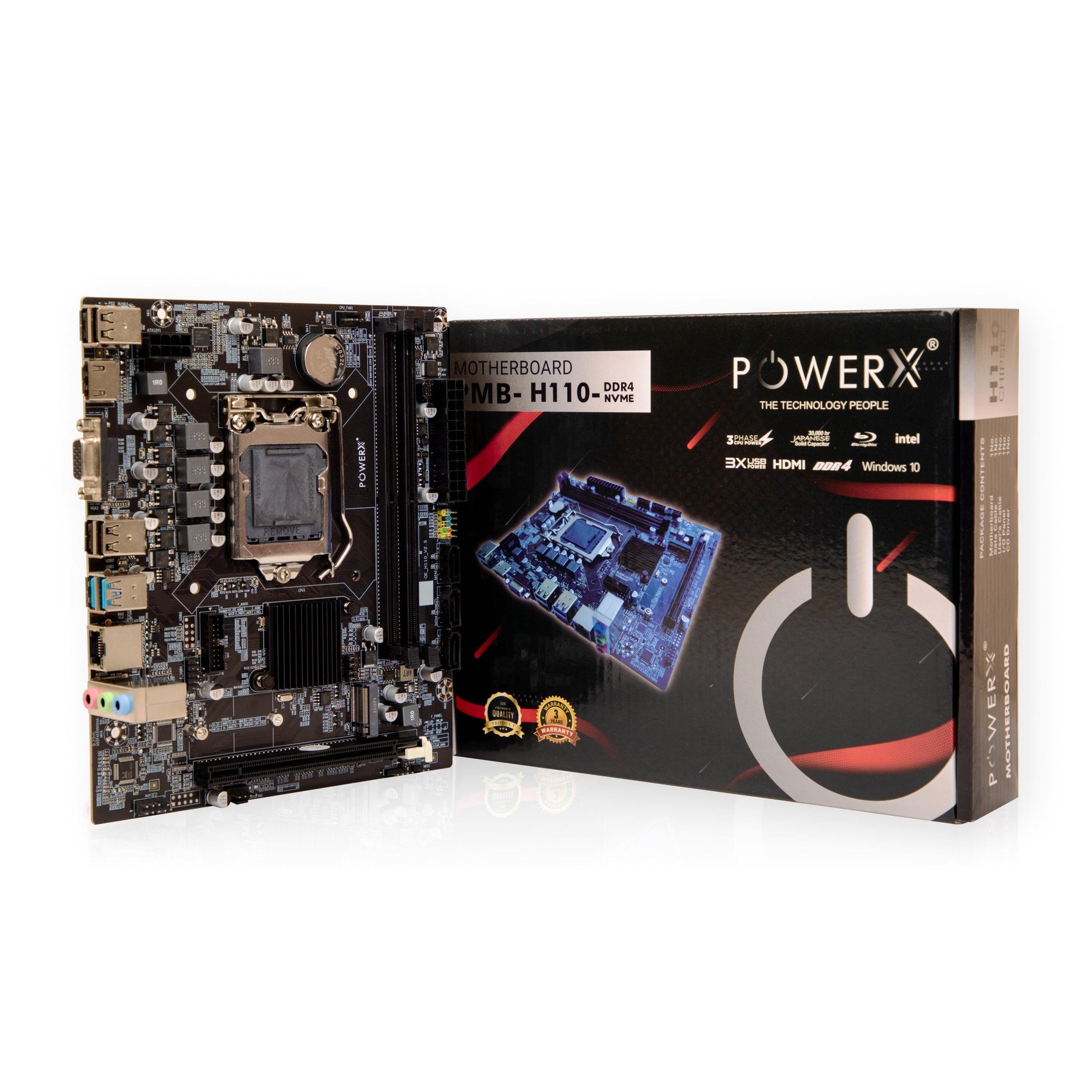 PowerX H110 Motherboard – For Intel 6th to 9th Gen CPUs