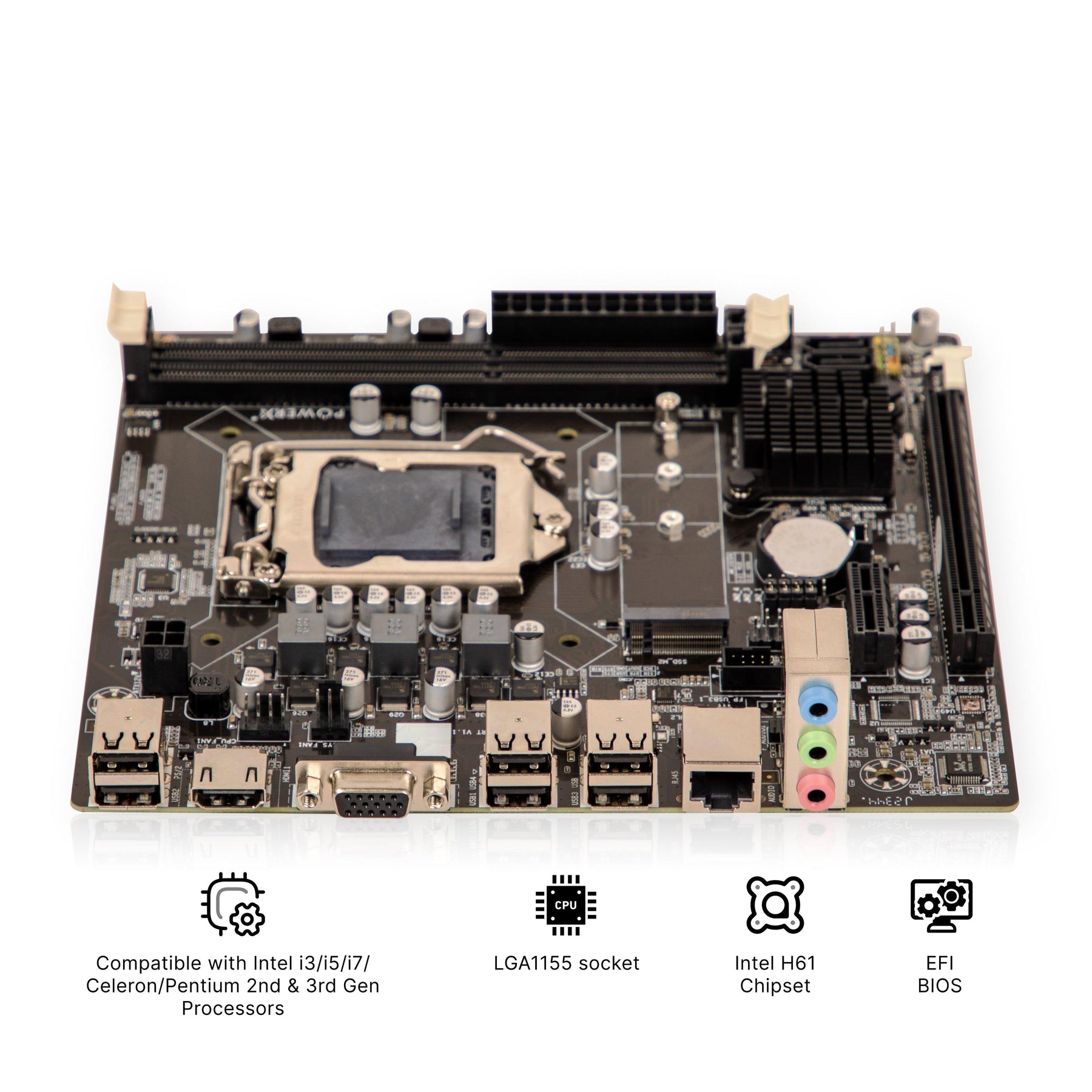 H61 Micro-ATX Motherboard with HDMI - Up to 16GB DDR3