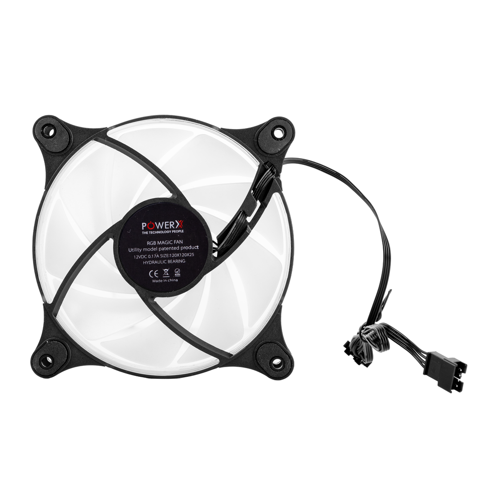 POWERX 120MM 9-Blade ARGB Gaming PC Cooling Fan with Dual-Sided RGB Ri