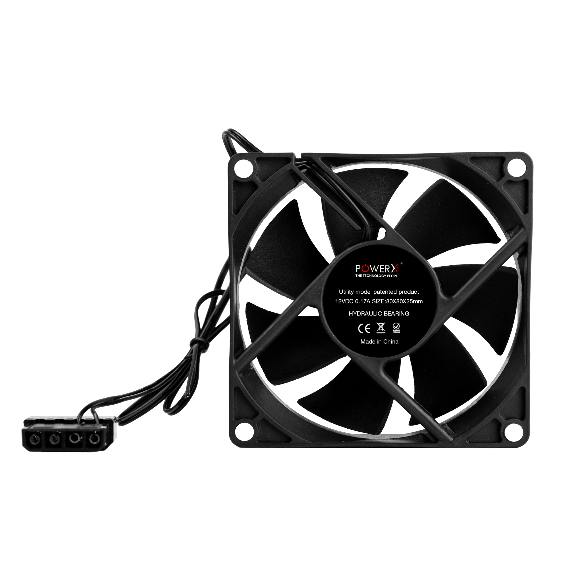 POWERX 80MM 7-BLADE NORMAL COOLING FAN - BLACK