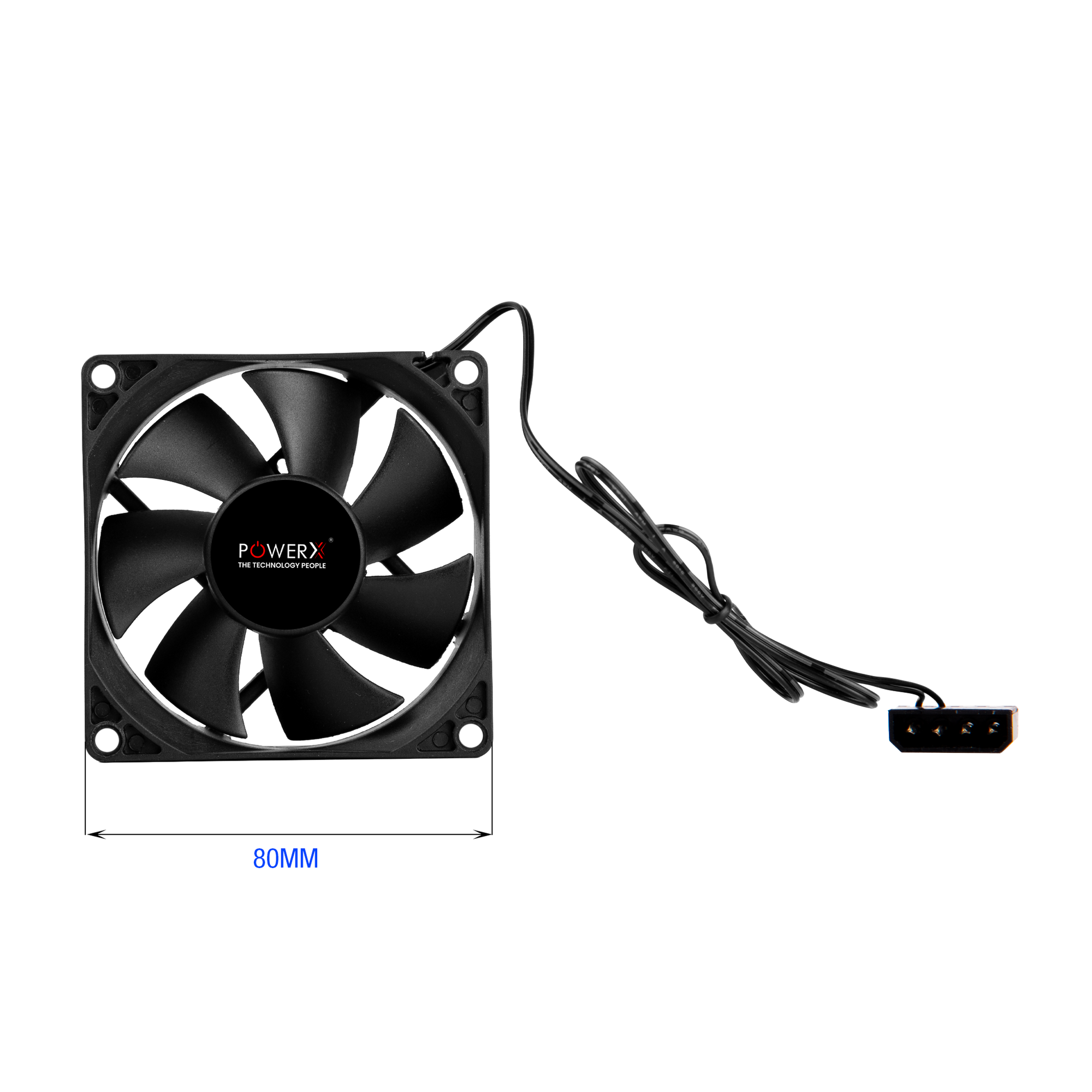 POWERX 80MM 7-BLADE NORMAL COOLING FAN - BLACK