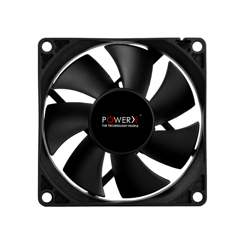 POWERX 80MM 7-Blade Normal Cooling Fan – Black