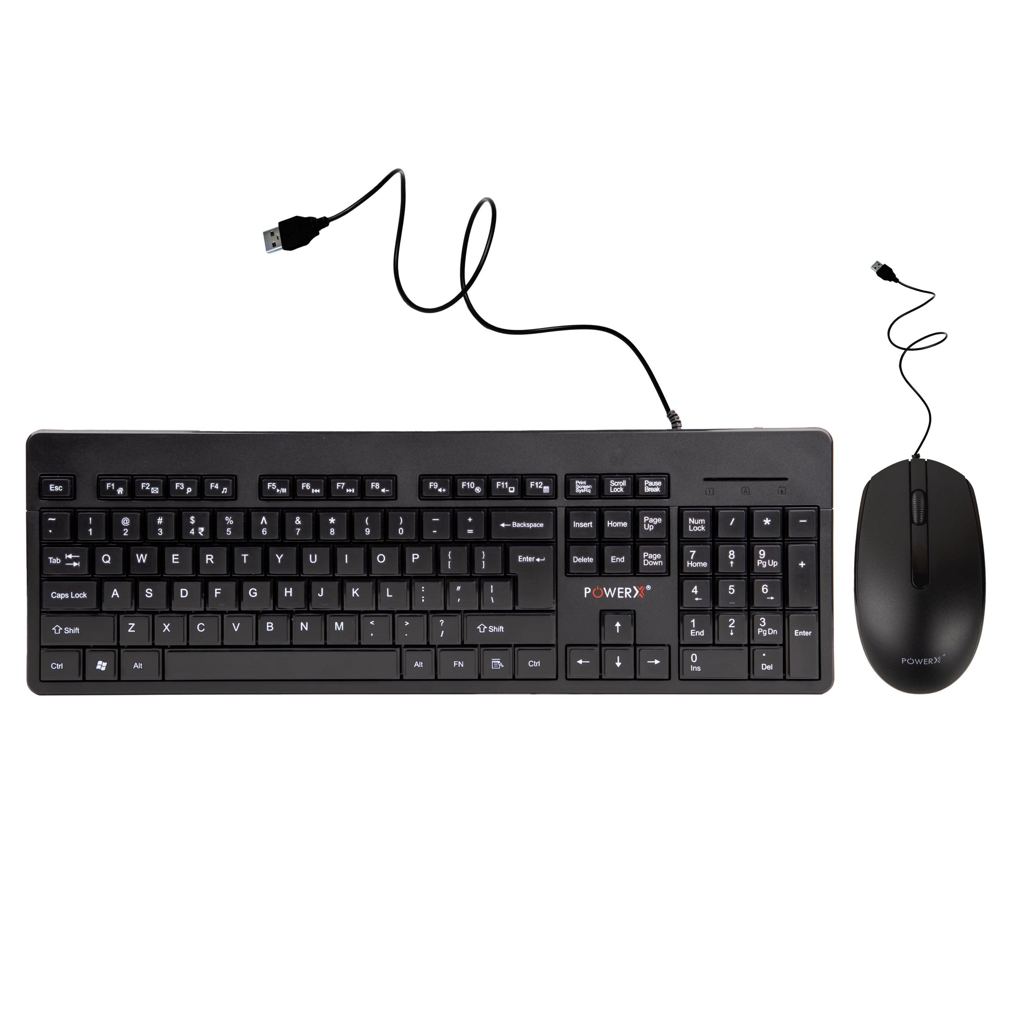PWX CHOCOBYTE 1000: Stylish All Black Keyboard and Compact Mouse Combo