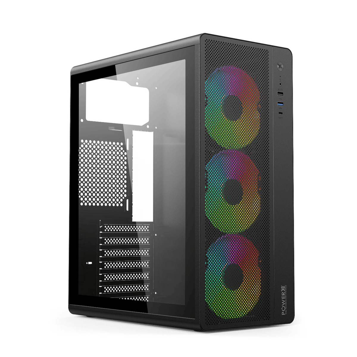 U510 WHITE/BLACK: Versatile Chassis with RGB Lighting and Comprehensive Connectivity